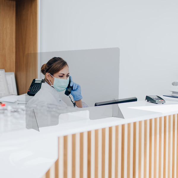 Écrans de protection plexiglass transparent - Basic - Pieds triangles ...