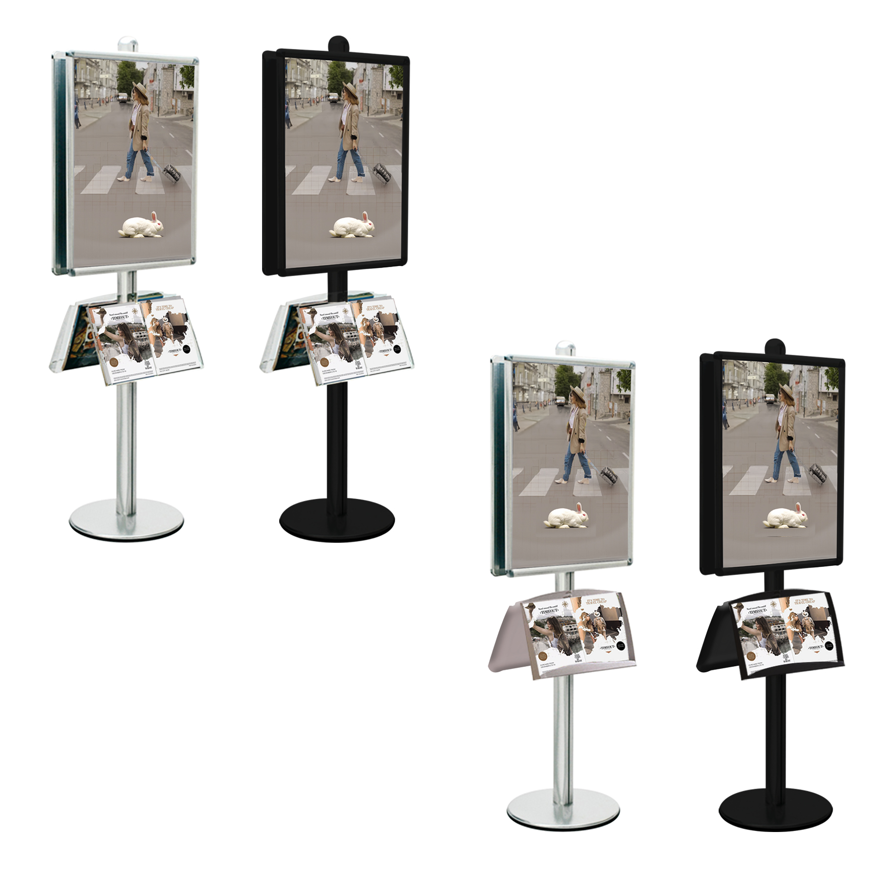 Porte-affiches Visual-Displays® double face avec 2 cadres 60x80 cm et 2 ...